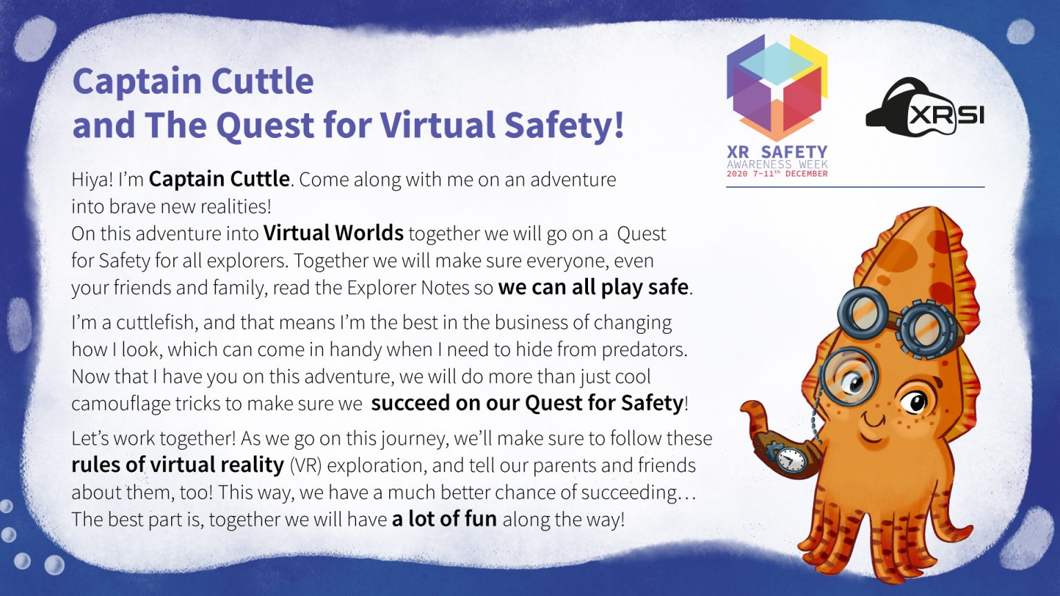 Captain Cuttle and The Quest for Virtual Safety! - X Reality Safety ...